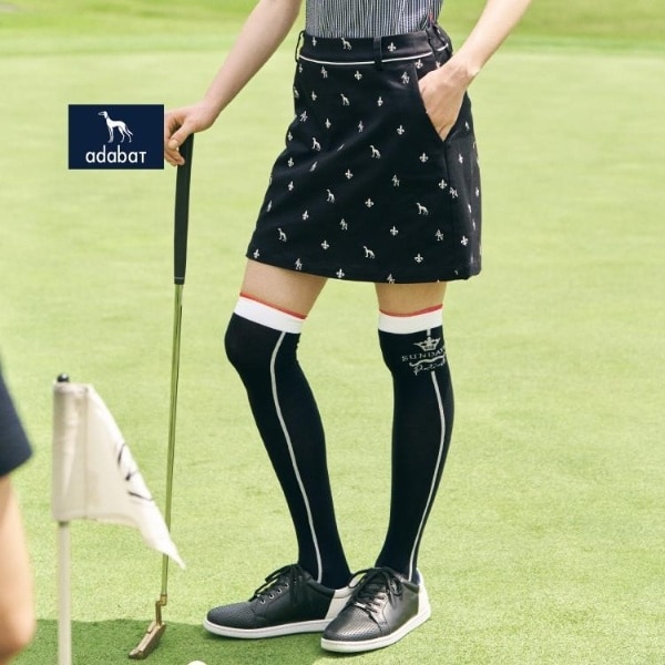 アダバット（adabat）/【ADABAT NAVY】エンブロイダリーモノグラムスカート