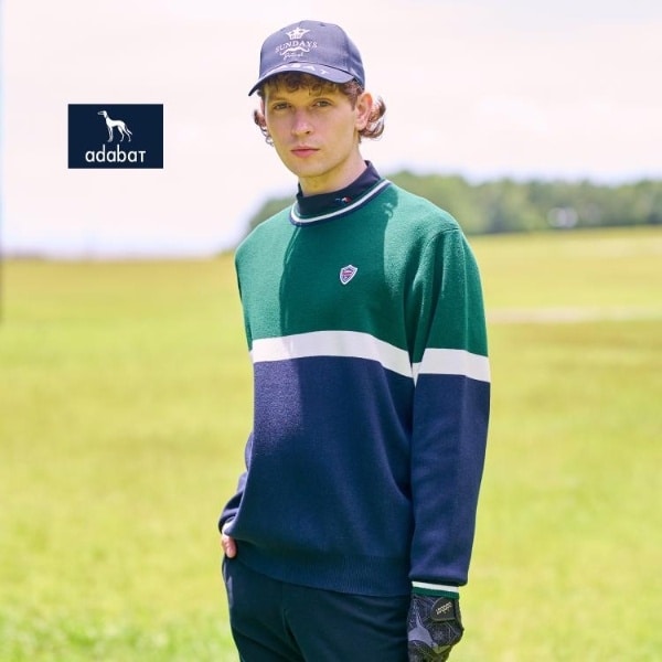アダバット（adabat）/【新レーベル ADABAT NAVY】トリコロールクルーニット