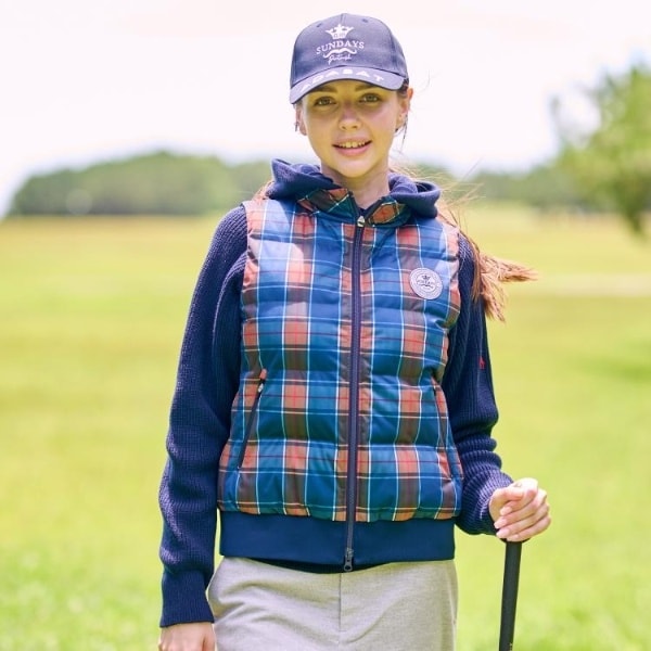 アダバット（adabat）/【ADABAT NAVY】【撥水】タータンチェック中綿ベスト