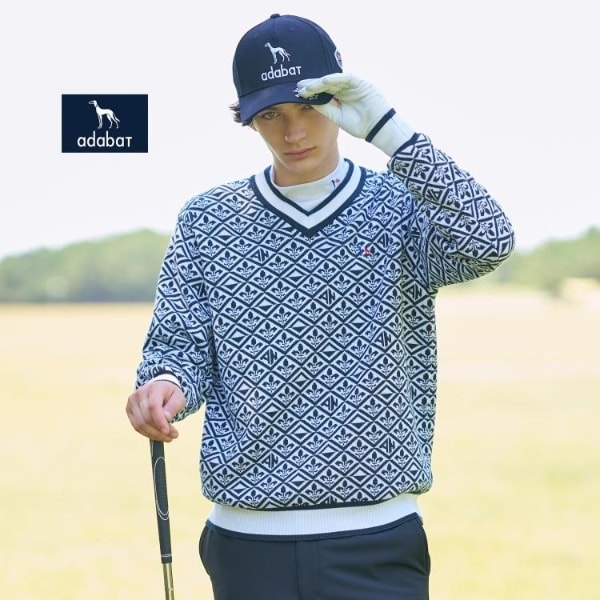 アダバット（adabat）/【新レーベル ADABAT NAVY】フルールドリスVネックニット