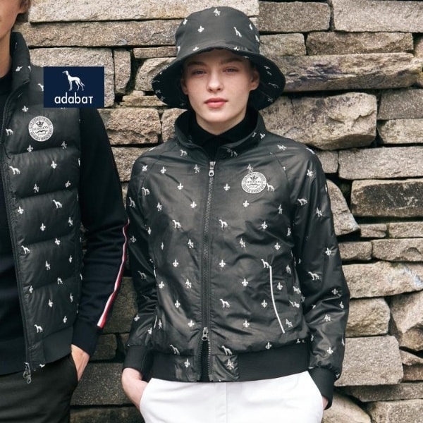 アダバット（adabat）/【ADABAT NAVY】エンブロイダリーモノグラムジップブルゾン