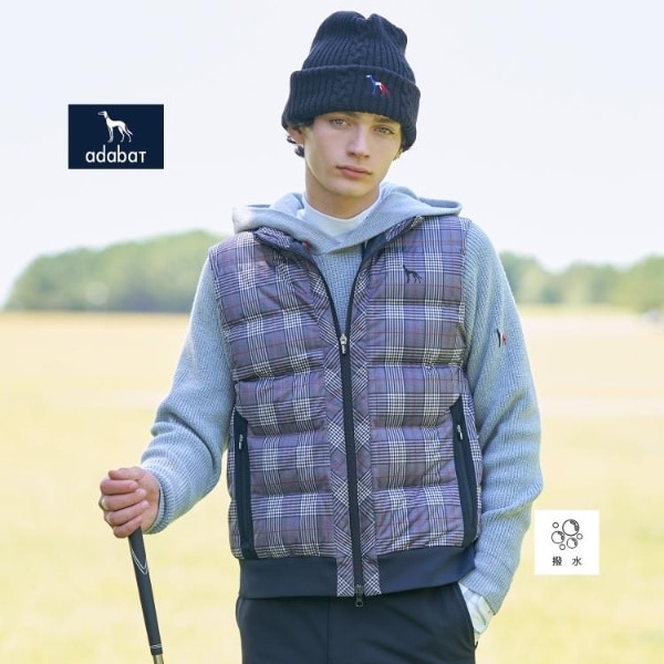 アダバット（adabat）/【新レーベル ADABAT NAVY】撥水グレンチェック中綿ベスト