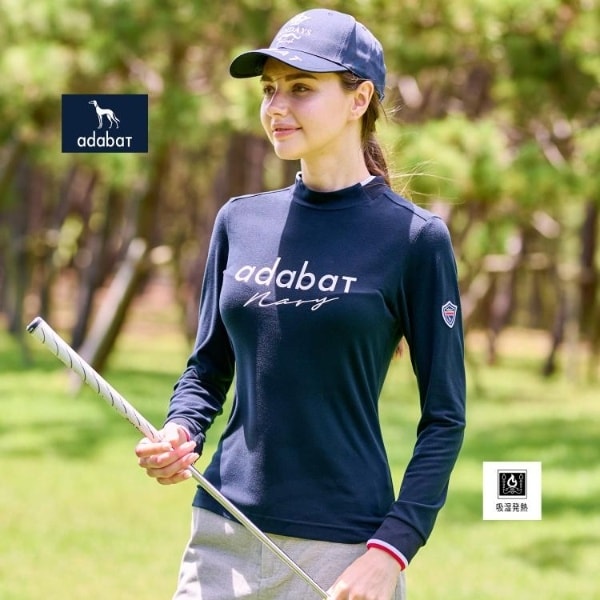 アダバット（adabat）/【ADABAT NAVY】【吸湿発熱】サーモスムースモックT