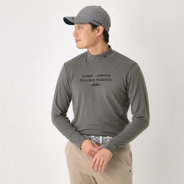 アダバット（adabat）/【吸湿発熱】メッセージロゴモックネックロンT