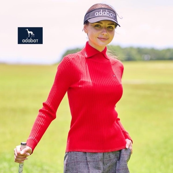 アダバット（adabat）/【ADABAT NAVY】ワイドリブスプリットカラーニット