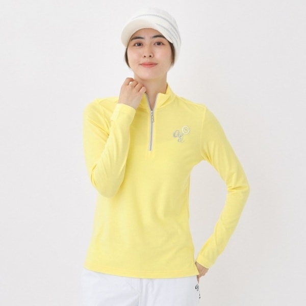 アダバット（adabat）/【吸湿発熱】ハーフジップ長袖モックネックT