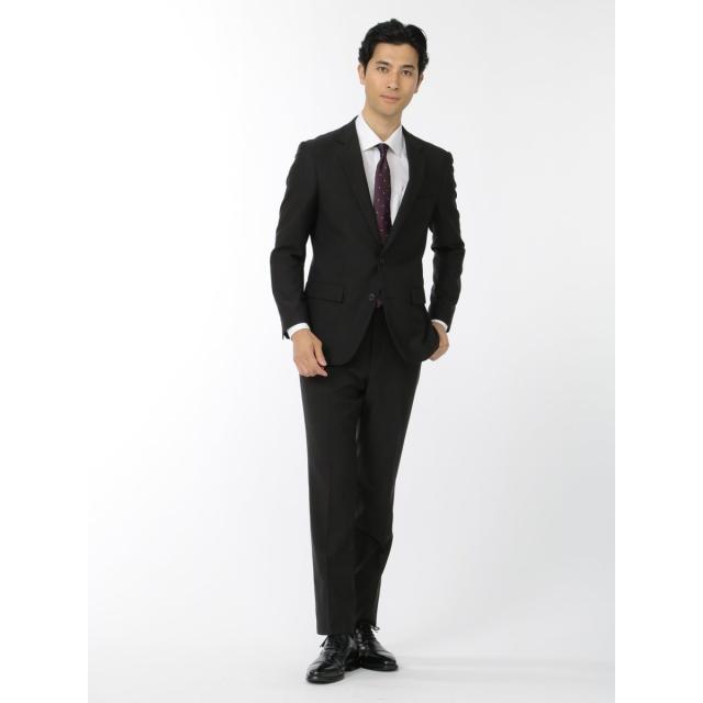 タカキュー（TAKA−Q）/【ストレッチ ウォッシャブル】タカキュー 2ボタン2ピース リクルートセットアップスーツ 黒無地