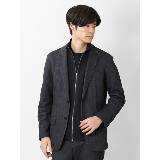 タカキュー（TAKA−Q）/タカキュー 軽量ストレッチ 2ボタンスリムジャケット(セットアップ可能) へリンボン紺
