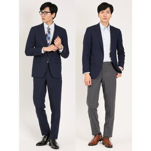 タカキュー（TAKA−Q）/【2パンツ ウール混 ストレッチ ウォッシャブル】タカキュー 2ボタン ビジネスセットアップスーツ