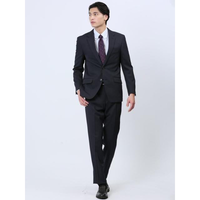 タカキュー（TAKA−Q）/【ストレッチ ウォッシャブル】タカキュー 2ボタン2ピース ビジネスセットアップスーツ チェック紺