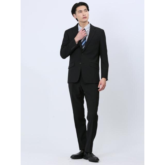 タカキュー（TAKA−Q）/【ストレッチ ウォッシャブル】タカキュー 2ボタン2ピース ビジネスセットアップスーツ ストライプ黒