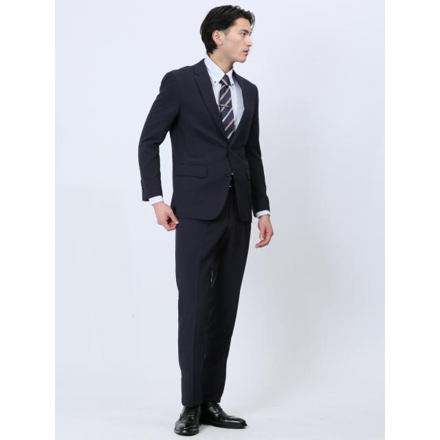 タカキュー（TAKA−Q）/【ストレッチ ウォッシャブル】タカキュー 2ボタン2ピース ビジネスセットアップスーツ ストライプ紺