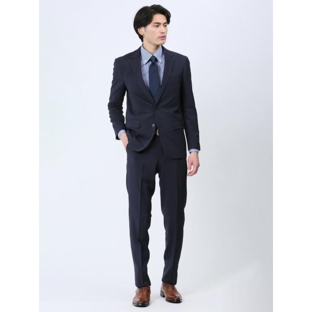 タカキュー（TAKA−Q）/【ストレッチ ウォッシャブル】タカキュー 2ボタン2ピース ビジネスセットアップスーツ ストライプ紺