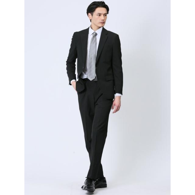 タカキュー（TAKA−Q）/【ストレッチ ウォッシャブル】タカキュー 2ボタン2ピース ビジネスセットアップスーツ ストライプ黒