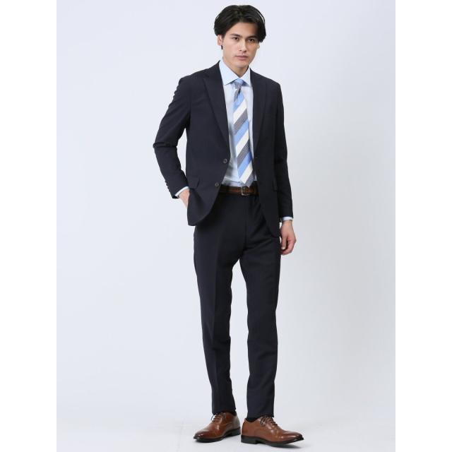 タカキュー（TAKA−Q）/【軽量 ストレッチ ウォッシャブル】タカキュー 2ボタン2ピース セットアップスーツ ストライプ紺