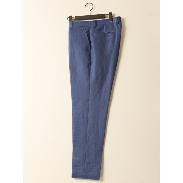 タカキュー（TAKA−Q）/【ウールリネン】スーティスト ノータックビジネスパンツ 青(セットアップ可能)