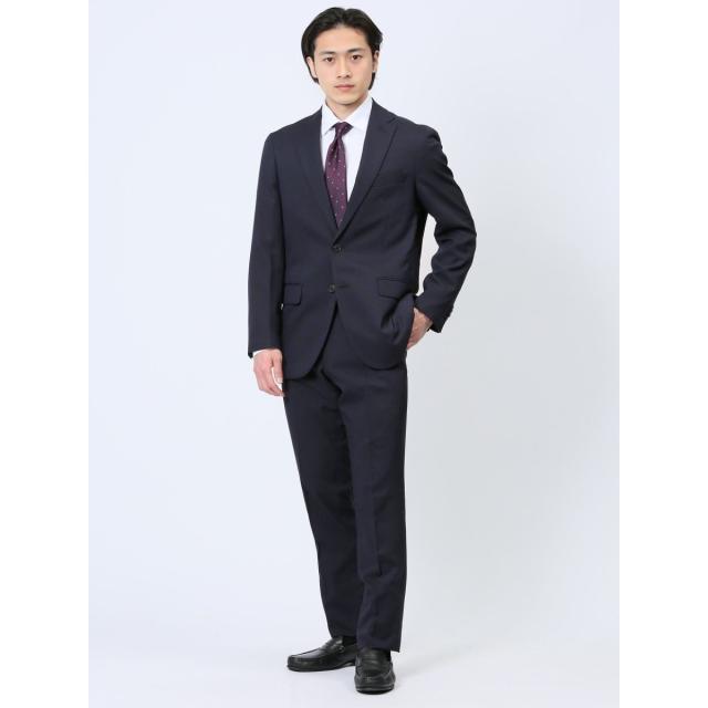 タカキュー（TAKA−Q）/【ストレッチ ウォッシャブル】タカキュー 2ボタン2ピース ビジネスセットアップスーツ マイクロ紺