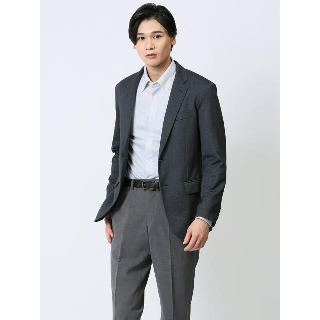 タカキュー（TAKA−Q）/タカキュー ストレッチ 2ボタンジャケット ヘリンボン紺
