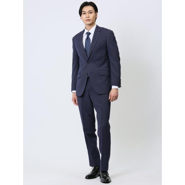タカキュー（TAKA−Q）/【ストレッチ ウォッシャブル】タカキュー 2ボタン2ピース ビジネスセットアアップスーツ 千鳥紺