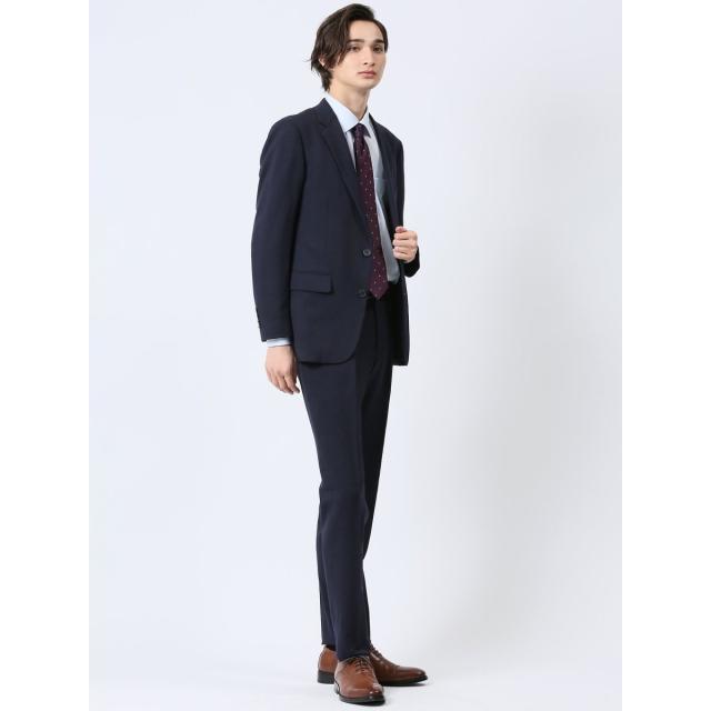 タカキュー（TAKA−Q）/【ストレッチ ウォッシャブル】タカキュー 2ボタン2ピース ビジネスセットアップスーツ チェック紺