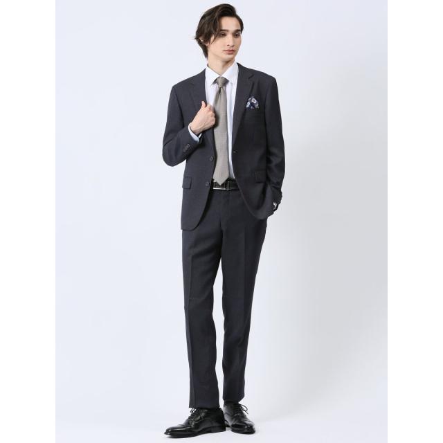 タカキュー（TAKA−Q）/【ストレッチ ウォッシャブル】タカキュー 2ボタン2ピース ビジネスセットアップスーツ 千鳥格子紺