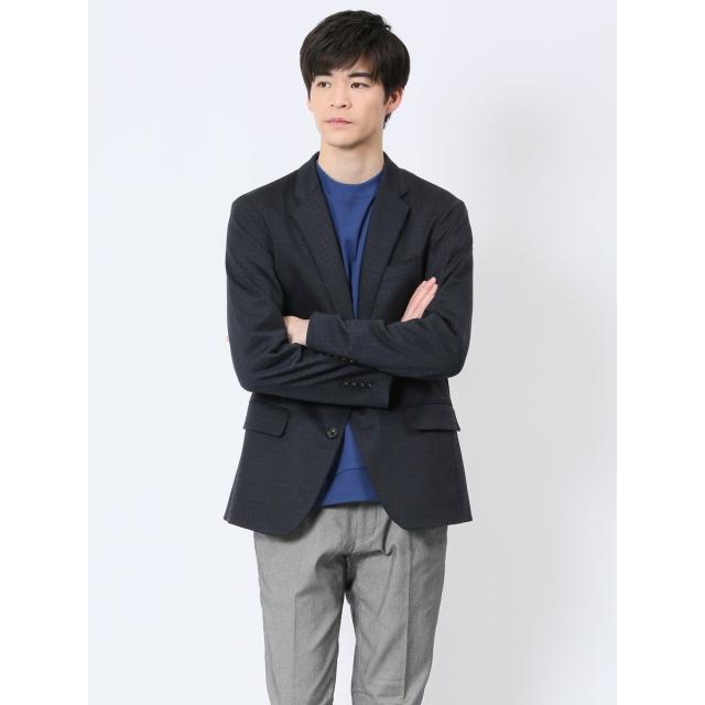 タカキュー（TAKA−Q）/タカキュー ストレッチポンチ 2ボタンジャケット 千鳥紺