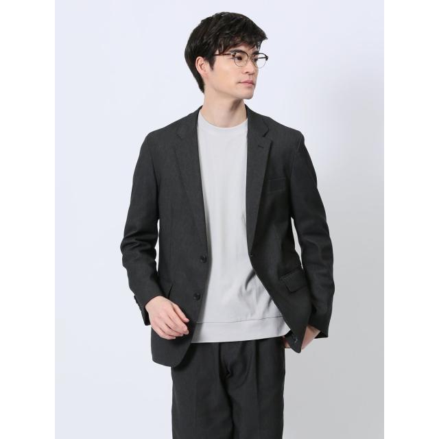 タカキュー（TAKA−Q）/タカキュー クロスストレッチ 2ボタンジャケット デニム風黒(セットアップ可能)