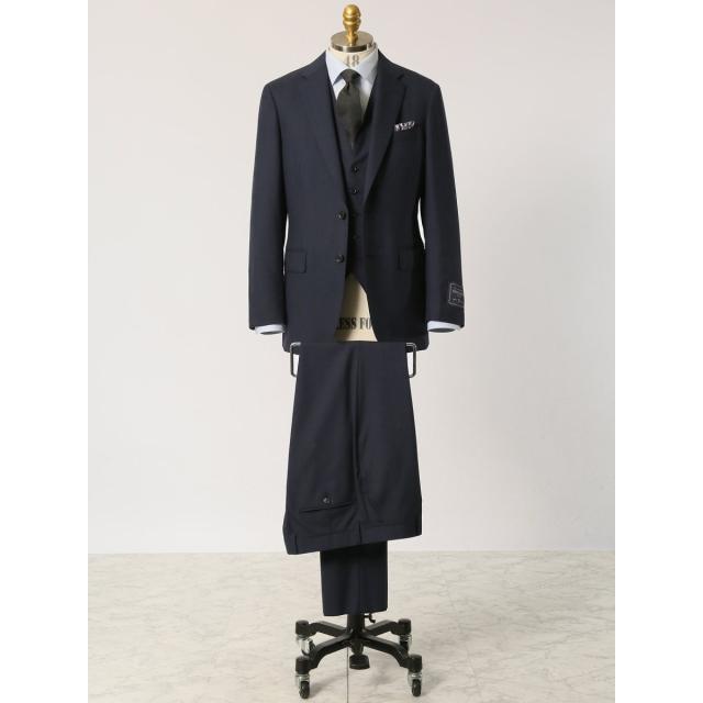 タカキュー（TAKA−Q）/【シルク混ウール SUPER140’S】スーティスト 2ボタン3ピース セットアップスーツ 無地紺