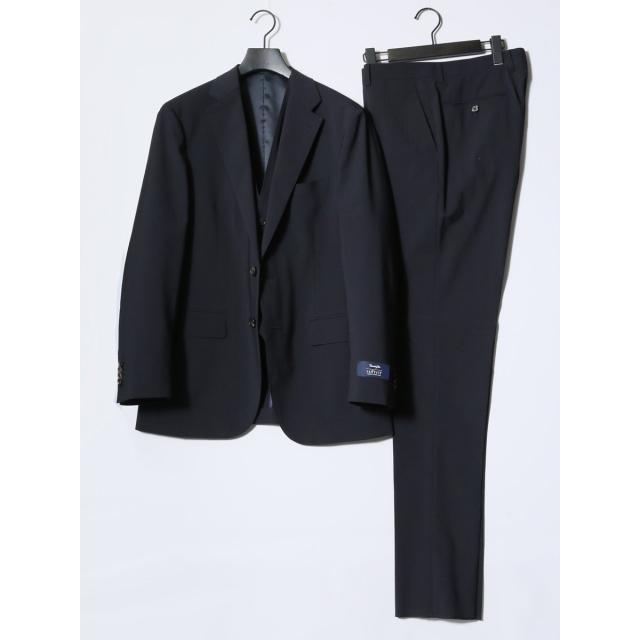 タカキュー（TAKA−Q）/【マルゾット ウール混】スーティスト 2ボタン3ピース セットアップスーツ シャドーストライプ黒