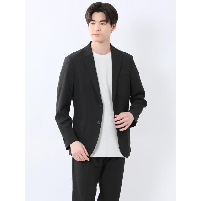 タカキュー（TAKA−Q）/レノマ オム ドットプリント 2ボタンジャケット 黒(セットアップ可能)