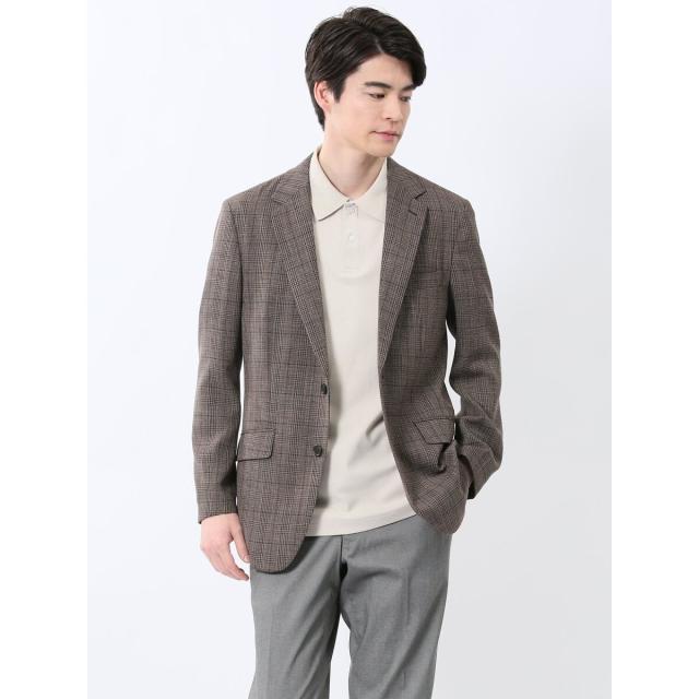 タカキュー（TAKA−Q）/タカキュー からみ調 2ボタンジャケット チェックベージュ