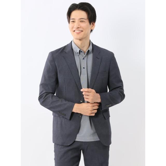 タカキュー（TAKA−Q）/【ストレッチ ウォッシャブル】タカキュー 2釦ジャケット デニム調紺(セットアップ可能)