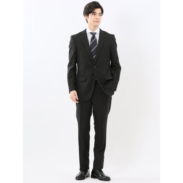 タカキュー（TAKA−Q）/【ストレッチ ウォッシャブル】タカキュー 2ボタン2ピース ビジネスセットアップスーツ チェック黒