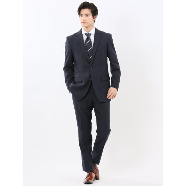 タカキュー（TAKA−Q）/【ストレッチ ウォッシャブル】タカキュー 2ボタン2ピース ビジネスセットアップスーツ チェック紺