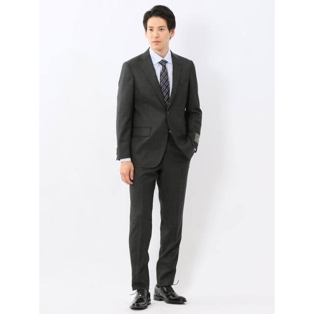 タカキュー（TAKA−Q）/【ウール100％】スーティスト 2ボタン2ピース ビジネスセットアップスーツ 杢グレー