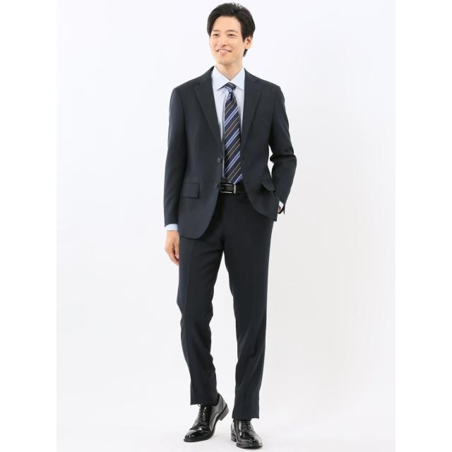 タカキュー（TAKA−Q）/【ストレッチ ウォッシャブル】タカキュー 2ボタン2ピース ビジネスセットアップスーツ 組織紺