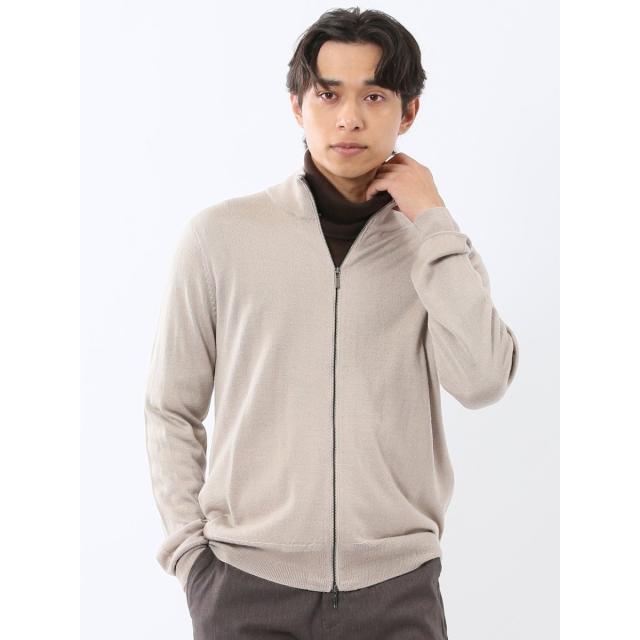 タカキュー（TAKA−Q）/【ウール混 ウォッシャブル】タカキュー スタンドフルジップ ニットカーディガン