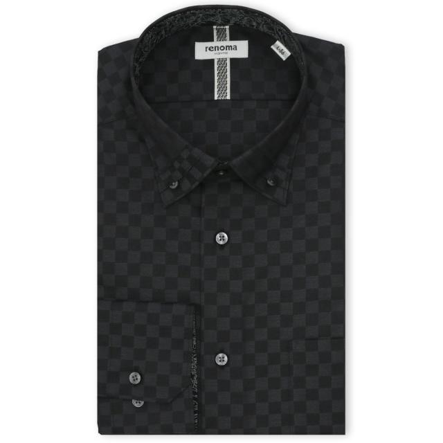 【NEW】タカキュー（TAKA−Q）/【モード イージーアイロン】レノマオム 3枚衿風ボタンダウン ビジネスドレス長袖シャツ