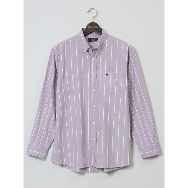 グランバック（GRAND−BACK）/【大きいサイズ】ポロ・ビーシーエス 綿混 チェック&ストライプ柄 ボタンダウン長袖