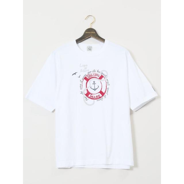 グランバック（GRAND−BACK）/【大きいサイズ】シナコバ 綿シルケット クルーネック半袖Tシャツ