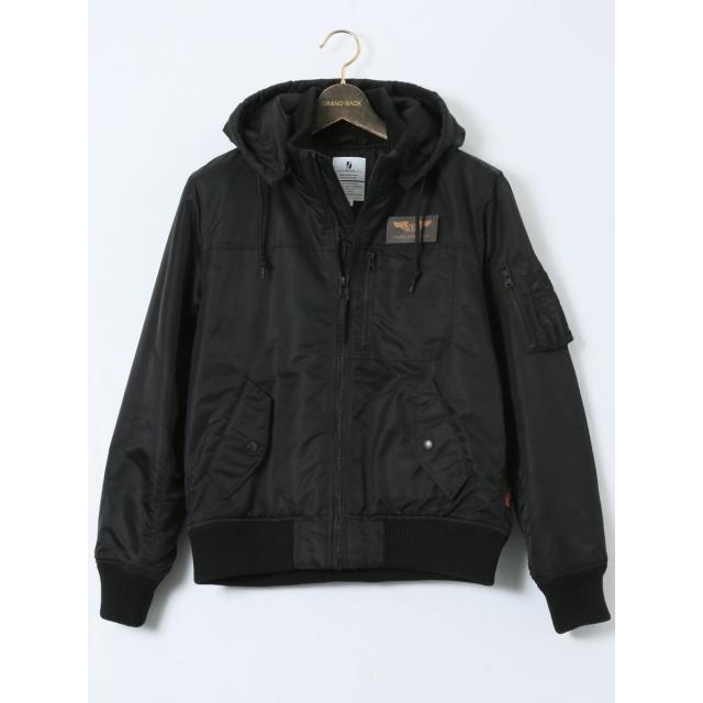 グランバック（GRAND−BACK）/【大きいサイズ】バレーアパレル フード脱着 フライトナイロンジャケット