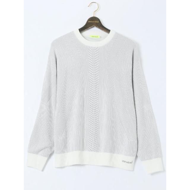 グランバック（GRAND−BACK）/【大きいサイズ】ビバハート ストレッチ ハンドウォッシャブル 裏地付 畔編みクルーニット