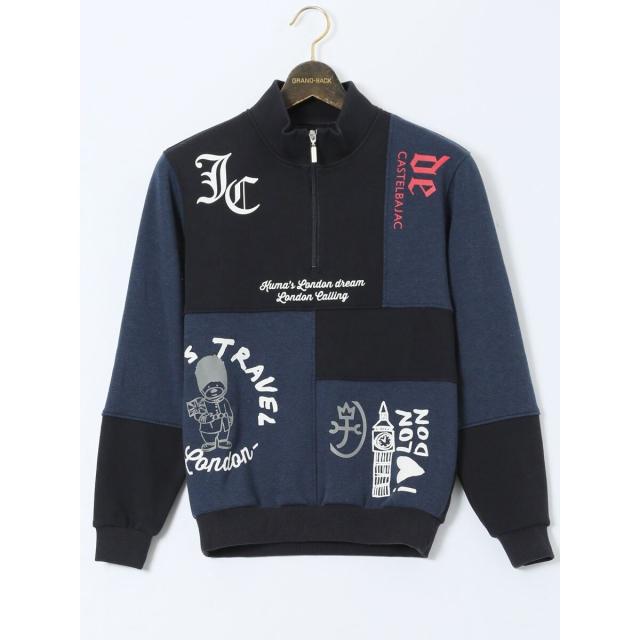 グランバック（GRAND−BACK）/【大きいサイズ】カステルバジャック ストレッチ ボンバーヒート 切替トレーナー