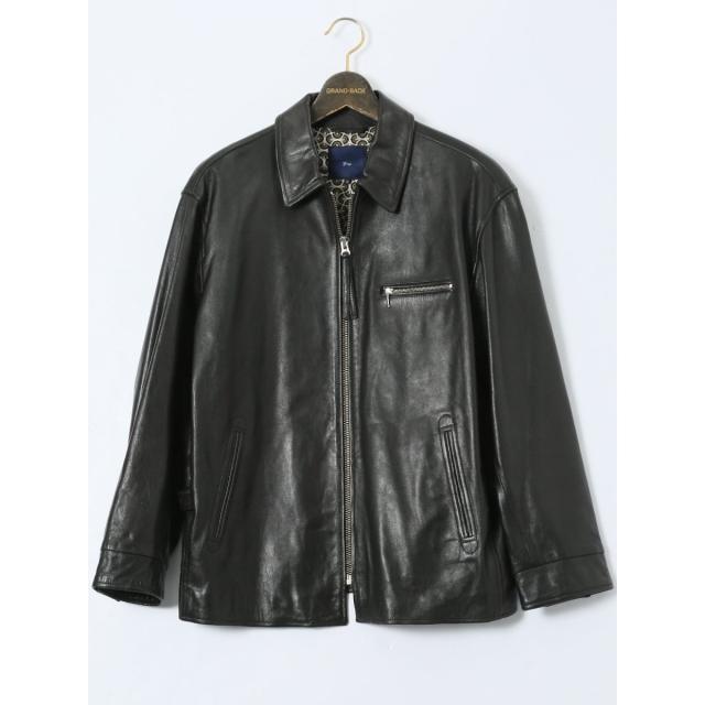 グランバック（GRAND−BACK）/【大きいサイズ】ジーステージ シープレザー 衿付き フルジップブルゾン