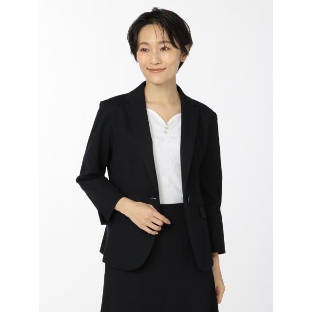 m．f．エディトリアル（m．f．editorial）/【ストレッチ ウォッシャブル】m．f．エディトリアル 1釦7分袖ジャケット 紺(セットアップ可…