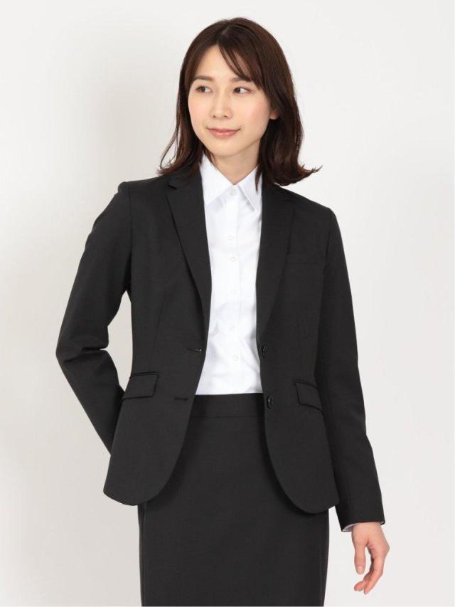 m．f．エディトリアル（m．f．editorial）/【ストレッチ ウォッシャブル】m．f．エディトリアル ウール混2釦ジャケット 黒(セットアッ…