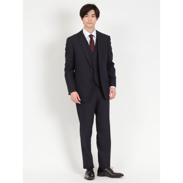 m．f．エディトリアル（m．f．editorial）/【光沢 ウール混】m．f．エディトリアル 2ボタン3ピース ビジネスセットアップスーツ チェッ…