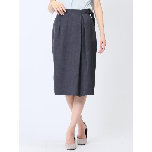 【NEW】m．f．エディトリアル（m．f．editorial）/ストレッチウォッシャブル フレアースカート 紺(セットアップ可能)