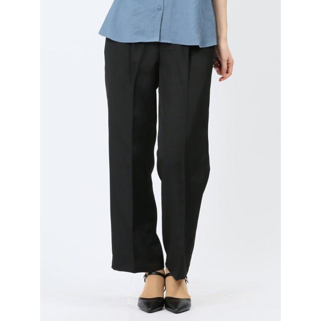 m．f．エディトリアル（m．f．editorial）/ハンチ リネンライク タックストレートパンツ