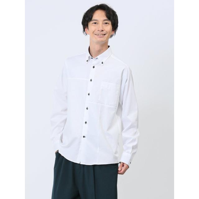 m．f．エディトリアル（m．f．editorial）/m．f．エディトリアル クレイジー切替 ボタンダウン長袖シャツ